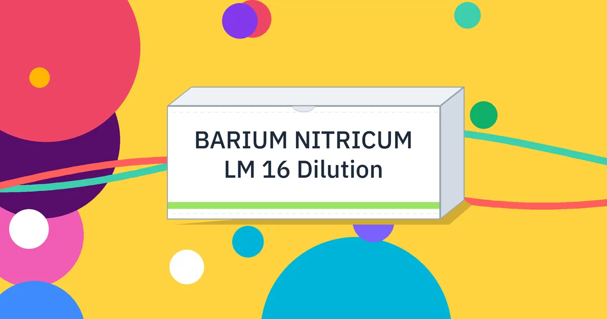 Symbolbild: Packung mit der Aufschrift BARIUM NITRICUM LM 16 Dilution (PZN 13377574) – Verfügbarkeit und Bezug in Apotheken in Frankfurt am Main