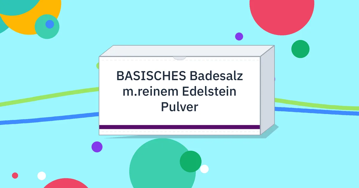 Symbolbild: Packung mit der Aufschrift BASISCHES Badesalz m.reinem Edelstein Pulver (PZN 02399124) – Verfügbarkeit und Bezug in Apotheken in Frankfurt am Main