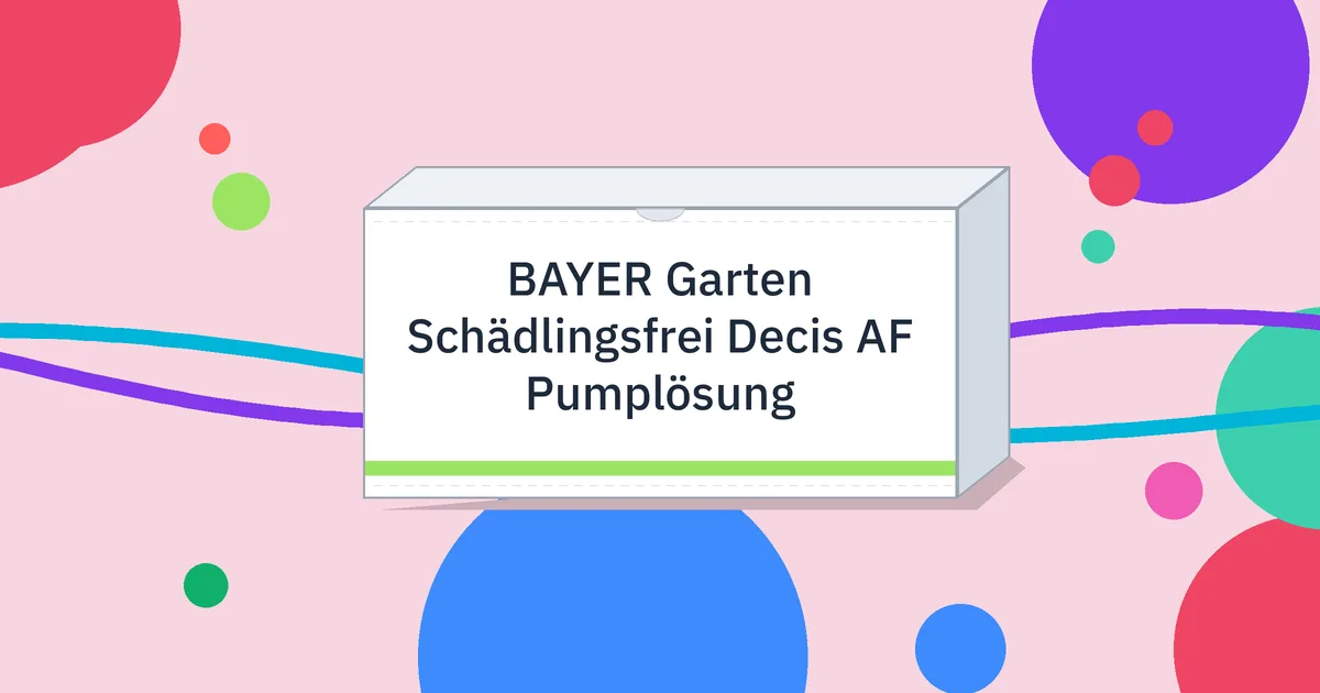 Symbolbild: Packung mit der Aufschrift BAYER Garten Schädlingsfrei Decis AF Pumplösung (PZN 11360055) – Verfügbarkeit und Bezug in Apotheken in Frankfurt am Main