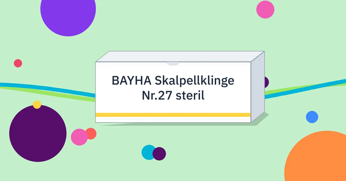 Symbolbild: Packung mit der Aufschrift BAYHA Skalpellklinge Nr.27 steril (PZN 13928092) – Verfügbarkeit und Bezug in Apotheken in Frankfurt am Main
