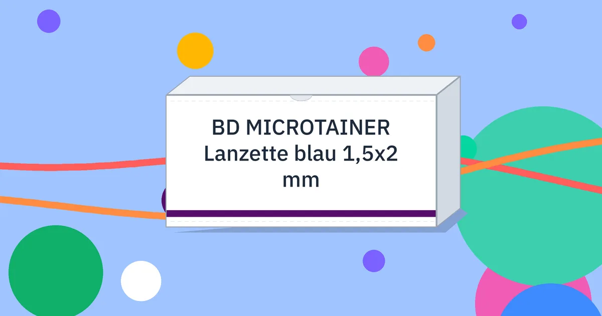 Symbolbild: Packung mit der Aufschrift BD MICROTAINER Lanzette blau 1,5x2 mm (PZN 01111440) – Verfügbarkeit und Bezug in Apotheken in Frankfurt am Main