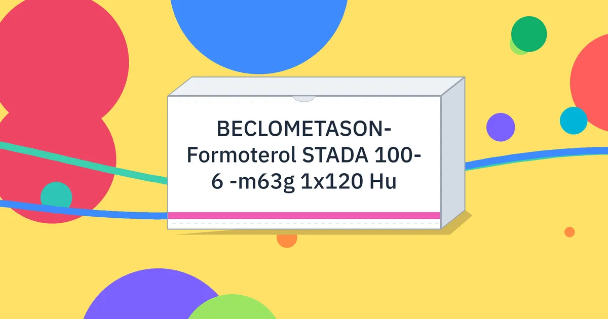 Symbolbild: Packung mit der Aufschrift BECLOMETASON-Formoterol STADA 100-6 -m63g 1x120 Hu (PZN 18718399) – Verfügbarkeit und Bezug in Apotheken in Frankfurt am Main