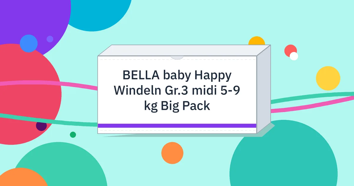 Symbolbild: Packung mit der Aufschrift BELLA baby Happy Windeln Gr.3 midi 5-9 kg Big Pack (PZN 15209869) – Verfügbarkeit und Bezug in Apotheken in Frankfurt am Main