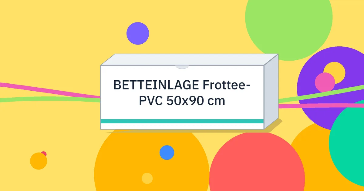 Symbolbild: Packung mit der Aufschrift BETTEINLAGE Frottee-PVC 50x90 cm (PZN 04908831) – Verfügbarkeit und Bezug in Apotheken in Frankfurt am Main