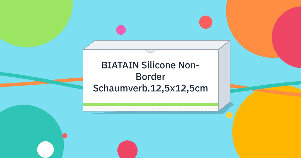 Symbolbild: Packung mit der Aufschrift BIATAIN Silicone Non-Border Schaumverb.12,5x12,5cm (PZN 18120590) – Verfügbarkeit und Bezug in Apotheken in Frankfurt am Main