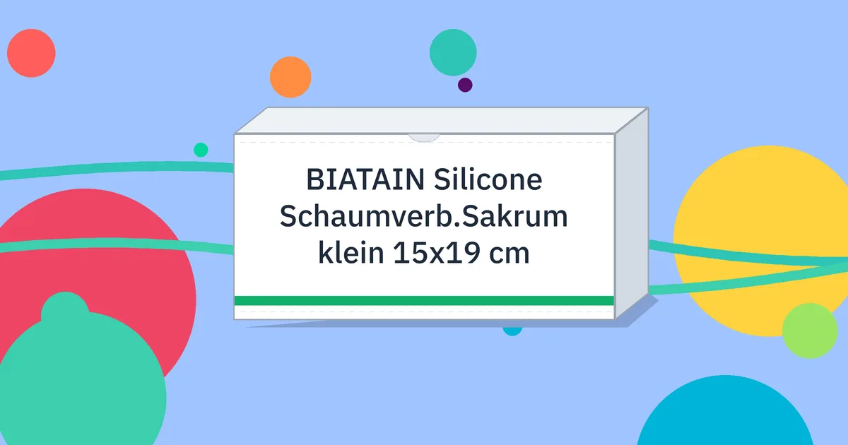 Symbolbild: Packung mit der Aufschrift BIATAIN Silicone Schaumverb.Sakrum klein 15x19 cm (PZN 17532190) – Verfügbarkeit und Bezug in Apotheken in Frankfurt am Main
