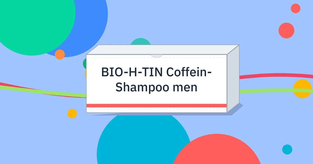 Symbolbild: Packung mit der Aufschrift BIO-H-TIN Coffein-Shampoo men (PZN 20333471) – Verfügbarkeit und Bezug in Apotheken in Frankfurt am Main