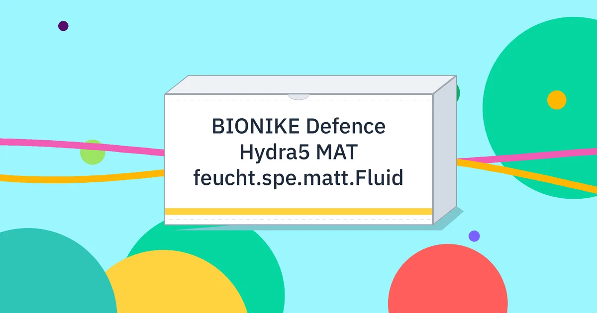 Symbolbild: Packung mit der Aufschrift BIONIKE Defence Hydra5 MAT feucht.spe.matt.Fluid (PZN 15383521) – Verfügbarkeit und Bezug in Apotheken in Frankfurt am Main