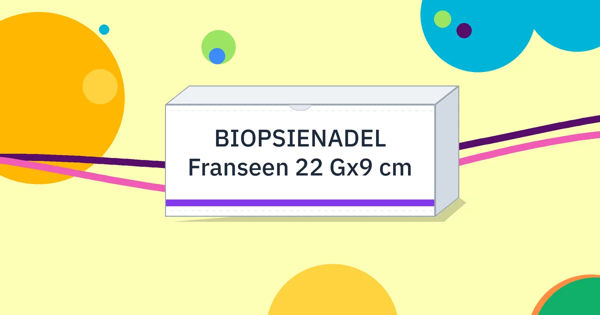 Symbolbild: Packung mit der Aufschrift BIOPSIENADEL Franseen 22 Gx9 cm (PZN 06771158) – Verfügbarkeit und Bezug in Apotheken in Frankfurt am Main