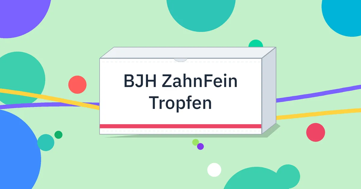 Symbolbild: Packung mit der Aufschrift BJH ZahnFein Tropfen (PZN 13917817) – Verfügbarkeit und Bezug in Apotheken in Frankfurt am Main