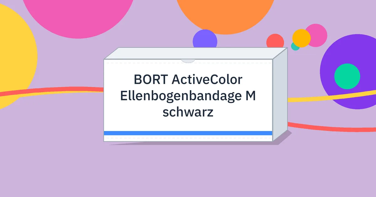 Symbolbild: Packung mit der Aufschrift BORT ActiveColor Ellenbogenbandage M schwarz (PZN 06914480) – Verfügbarkeit und Bezug in Apotheken in Frankfurt am Main