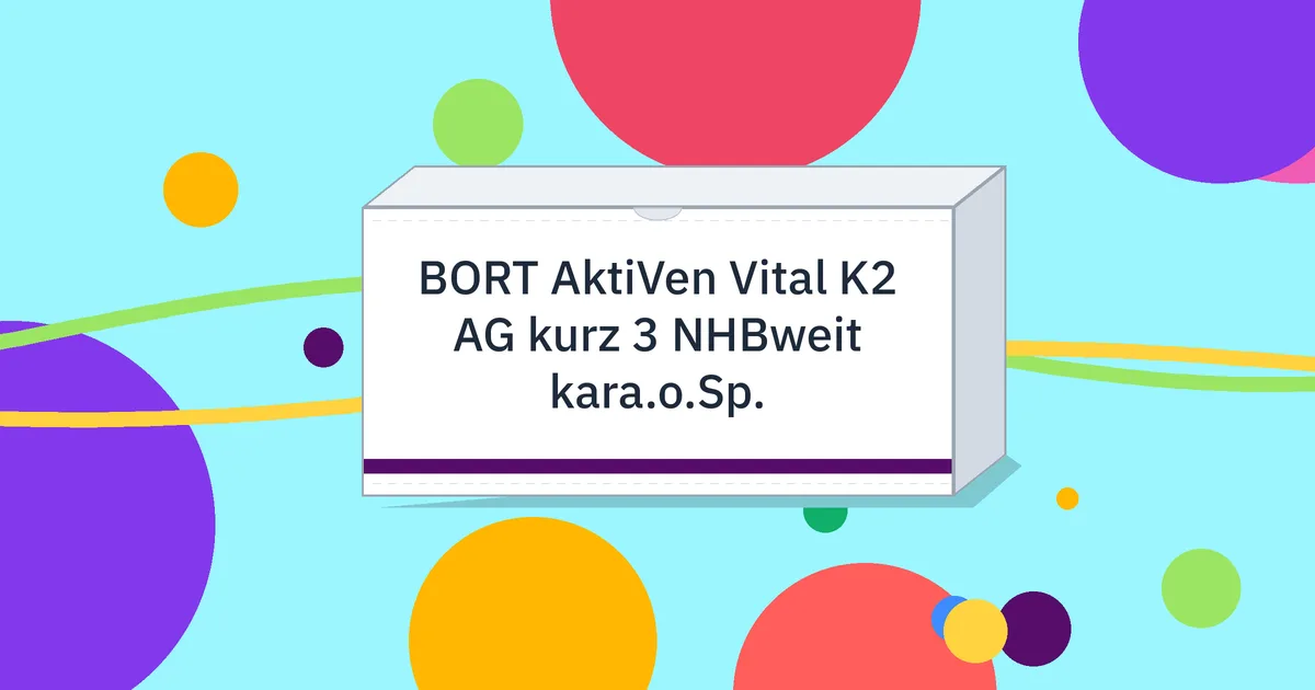 Symbolbild: Packung mit der Aufschrift BORT AktiVen Vital K2 AG kurz 3 NHBweit kara.o.Sp. (PZN 12384218) – Verfügbarkeit und Bezug in Apotheken in Frankfurt am Main