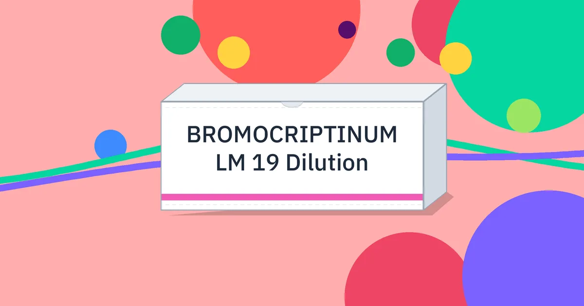 Symbolbild: Packung mit der Aufschrift BROMOCRIPTINUM LM 19 Dilution (PZN 13396755) – Verfügbarkeit und Bezug in Apotheken in Frankfurt am Main