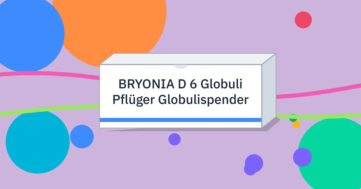 Symbolbild: Packung mit der Aufschrift BRYONIA D 6 Globuli Pflüger Globulispender (PZN 18051630) – Verfügbarkeit und Bezug in Apotheken in Frankfurt am Main