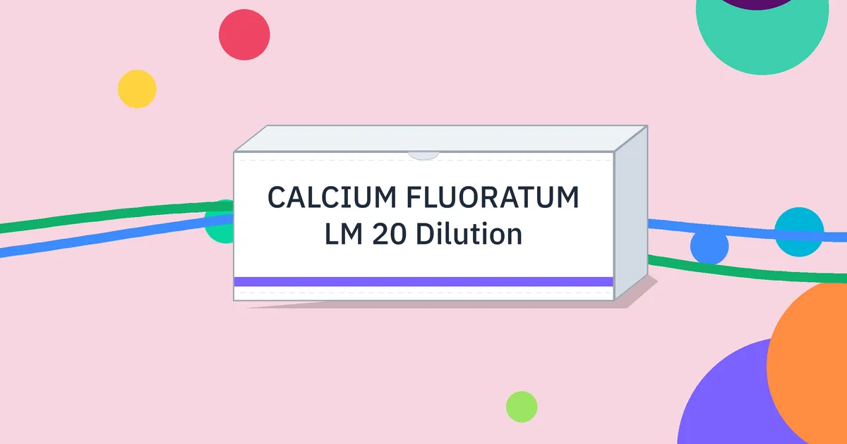 Symbolbild: Packung mit der Aufschrift CALCIUM FLUORATUM LM 20 Dilution (PZN 12804459) – Verfügbarkeit und Bezug in Apotheken in Frankfurt am Main