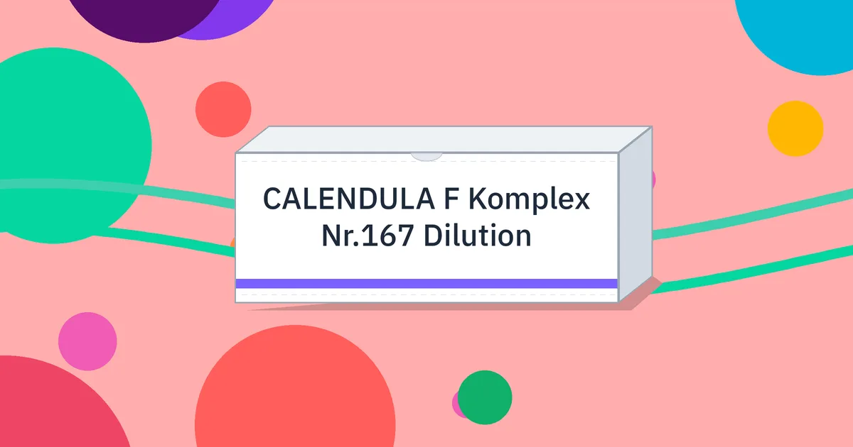 Symbolbild: Packung mit der Aufschrift CALENDULA F Komplex Nr.167 Dilution (PZN 04484791) – Verfügbarkeit und Bezug in Apotheken in Frankfurt am Main