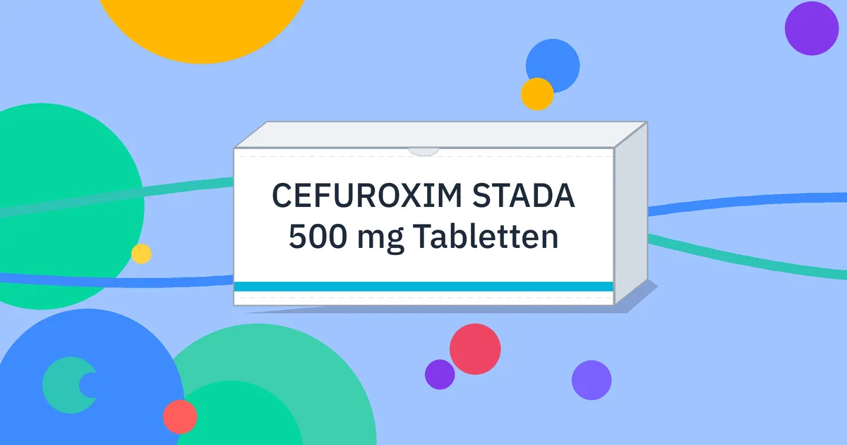 Symbolbild: Packung mit der Aufschrift CEFUROXIM STADA 500 mg Tabletten (PZN 17848757) – Verfügbarkeit und Bezug in Apotheken in Frankfurt am Main