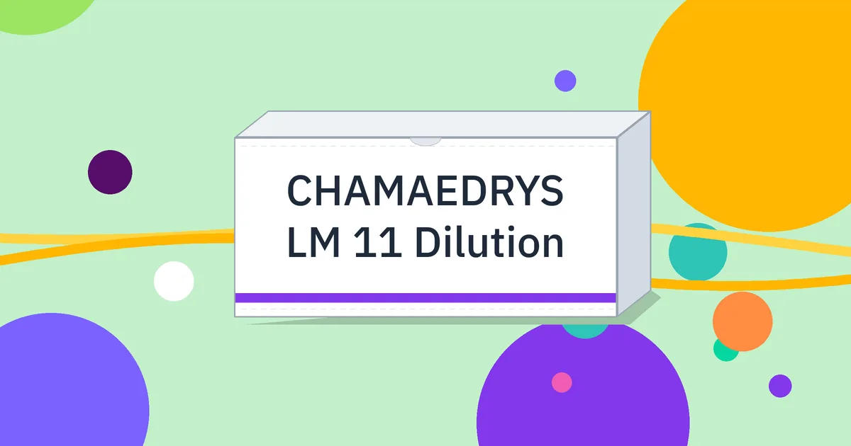 Symbolbild: Packung mit der Aufschrift CHAMAEDRYS LM 11 Dilution (PZN 13438471) – Verfügbarkeit und Bezug in Apotheken in Frankfurt am Main