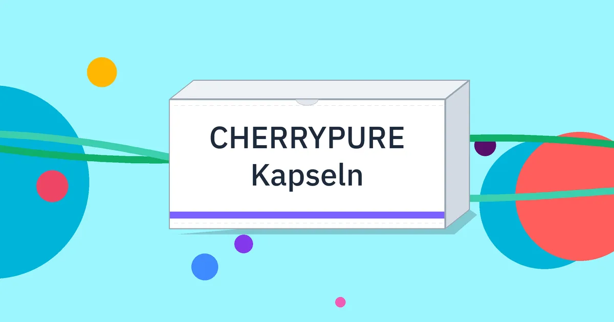 Symbolbild: Packung mit der Aufschrift CHERRYPURE Kapseln (PZN 19808302) – Verfügbarkeit und Bezug in Apotheken in Frankfurt am Main