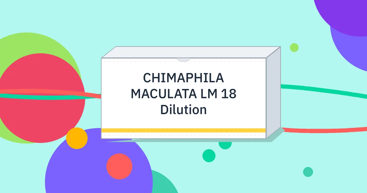Symbolbild: Packung mit der Aufschrift CHIMAPHILA MACULATA LM 18 Dilution (PZN 13441846) – Verfügbarkeit und Bezug in Apotheken in Frankfurt am Main
