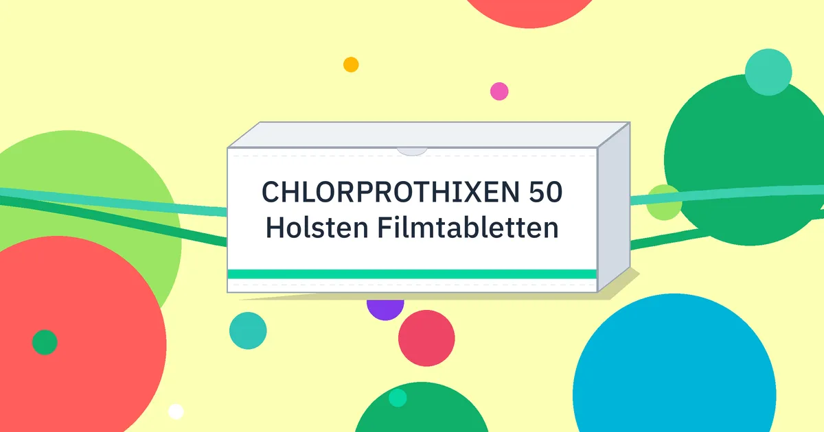 Symbolbild: Packung mit der Aufschrift CHLORPROTHIXEN 50 Holsten Filmtabletten (PZN 01520919) – Verfügbarkeit und Bezug in Apotheken in Frankfurt am Main