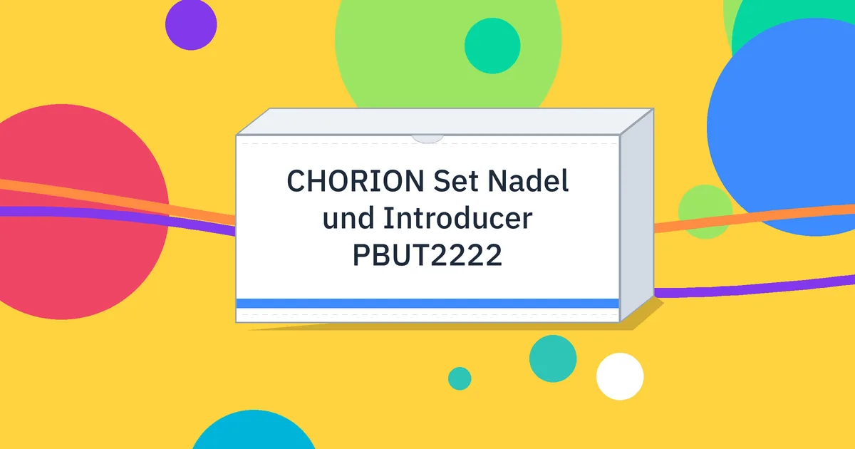 Symbolbild: Packung mit der Aufschrift CHORION Set Nadel und Introducer PBUT2222 (PZN 15243033) – Verfügbarkeit und Bezug in Apotheken in Frankfurt am Main