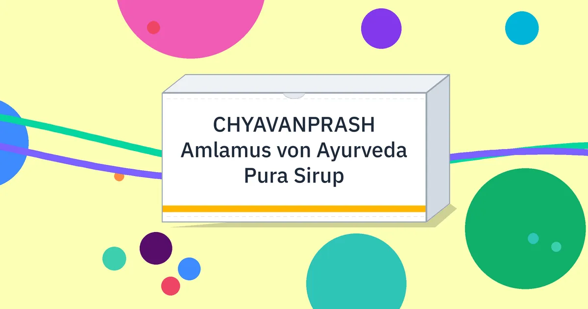 Symbolbild: Packung mit der Aufschrift CHYAVANPRASH Amlamus von Ayurveda Pura Sirup (PZN 15322695) – Verfügbarkeit und Bezug in Apotheken in Frankfurt am Main