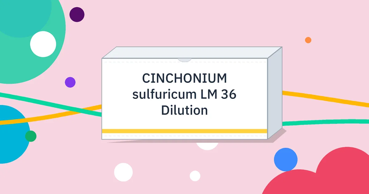 Symbolbild: Packung mit der Aufschrift CINCHONIUM sulfuricum LM 36 Dilution (PZN 13446654) – Verfügbarkeit und Bezug in Apotheken in Frankfurt am Main