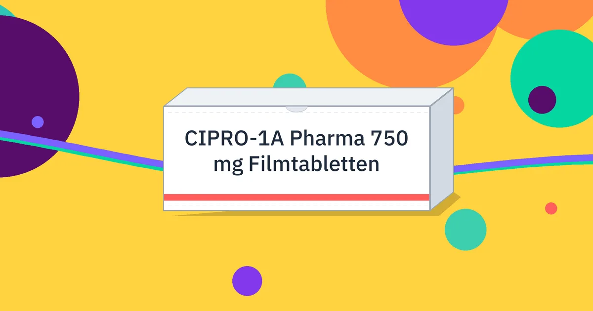 Symbolbild: Packung mit der Aufschrift CIPRO-1A Pharma 750 mg Filmtabletten (PZN 04954073) – Verfügbarkeit und Bezug in Apotheken in Frankfurt am Main
