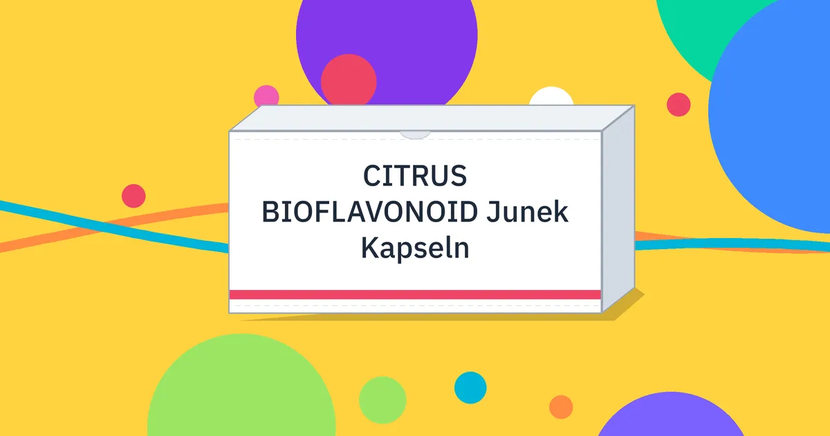 Symbolbild: Packung mit der Aufschrift CITRUS BIOFLAVONOID Junek Kapseln (PZN 06106610) – Verfügbarkeit und Bezug in Apotheken in Frankfurt am Main