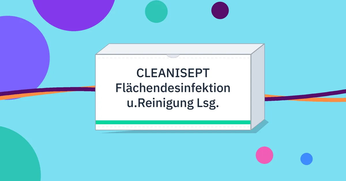 Symbolbild: Packung mit der Aufschrift CLEANISEPT Flächendesinfektion u.Reinigung Lsg. (PZN 16202237) – Verfügbarkeit und Bezug in Apotheken in Frankfurt am Main