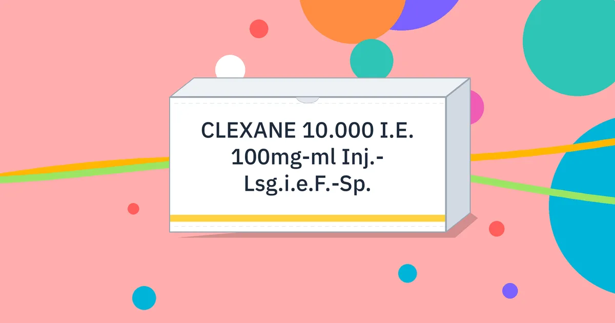 Symbolbild: Packung mit der Aufschrift CLEXANE 10.000 I.E. 100mg-ml Inj.-Lsg.i.e.F.-Sp. (PZN 15815015) – Verfügbarkeit und Bezug in Apotheken in Frankfurt am Main
