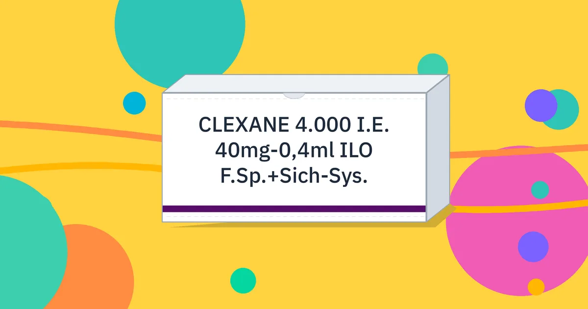 Symbolbild: Packung mit der Aufschrift CLEXANE 4.000 I.E. 40mg-0,4ml ILO F.Sp.+Sich-Sys. (PZN 15785892) – Verfügbarkeit und Bezug in Apotheken in Frankfurt am Main