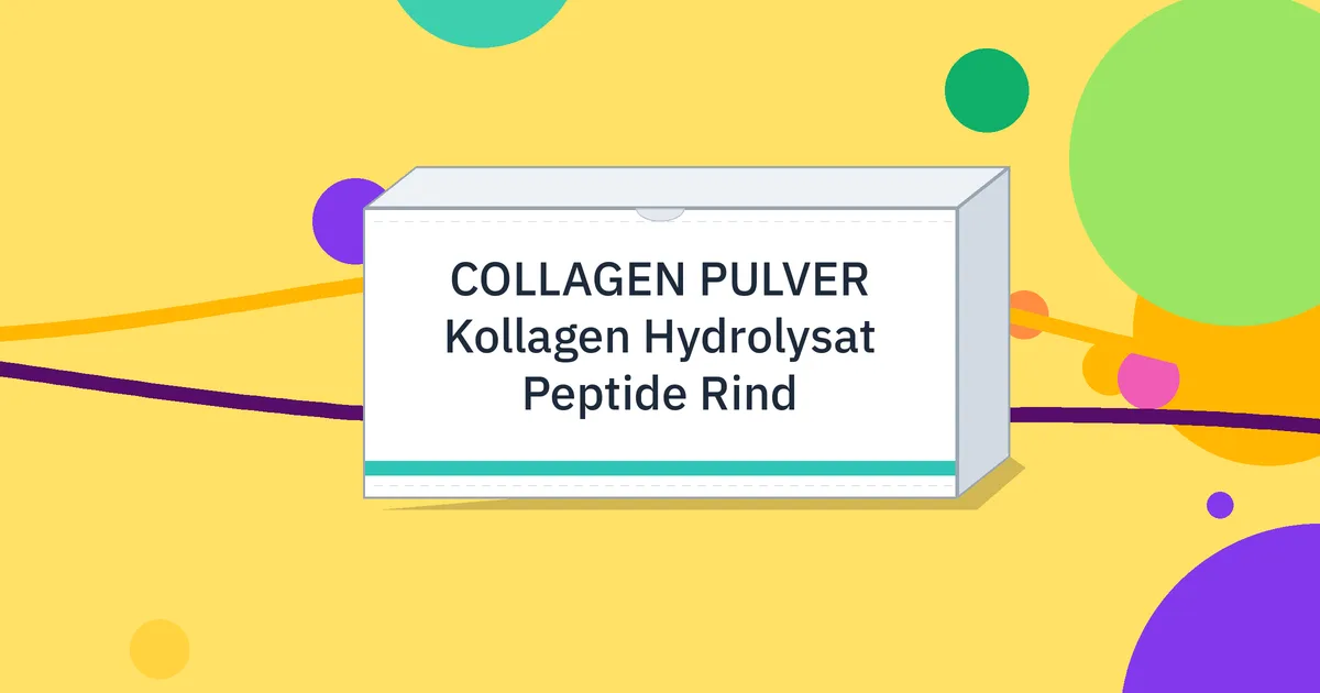 Symbolbild: Packung mit der Aufschrift COLLAGEN PULVER Kollagen Hydrolysat Peptide Rind (PZN 15266086) – Verfügbarkeit und Bezug in Apotheken in Frankfurt am Main