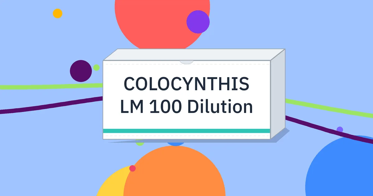 Symbolbild: Packung mit der Aufschrift COLOCYNTHIS LM 100 Dilution (PZN 12832906) – Verfügbarkeit und Bezug in Apotheken in Frankfurt am Main