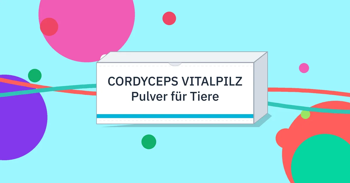 Symbolbild: Packung mit der Aufschrift CORDYCEPS VITALPILZ Pulver für Tiere (PZN 10745617) – Verfügbarkeit und Bezug in Apotheken in Frankfurt am Main