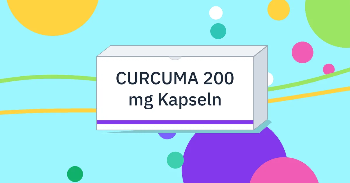 Symbolbild: Packung mit der Aufschrift CURCUMA 200 mg Kapseln (PZN 03175711) – Verfügbarkeit und Bezug in Apotheken in Frankfurt am Main