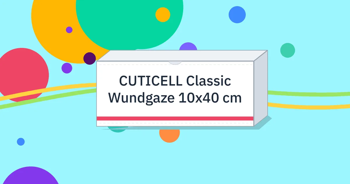 Symbolbild: Packung mit der Aufschrift CUTICELL Classic Wundgaze 10x40 cm (PZN 04979110) – Verfügbarkeit und Bezug in Apotheken in Frankfurt am Main