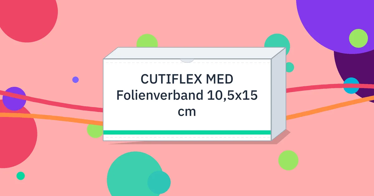 Symbolbild: Packung mit der Aufschrift CUTIFLEX MED Folienverband 10,5x15 cm (PZN 17591956) – Verfügbarkeit und Bezug in Apotheken in Frankfurt am Main