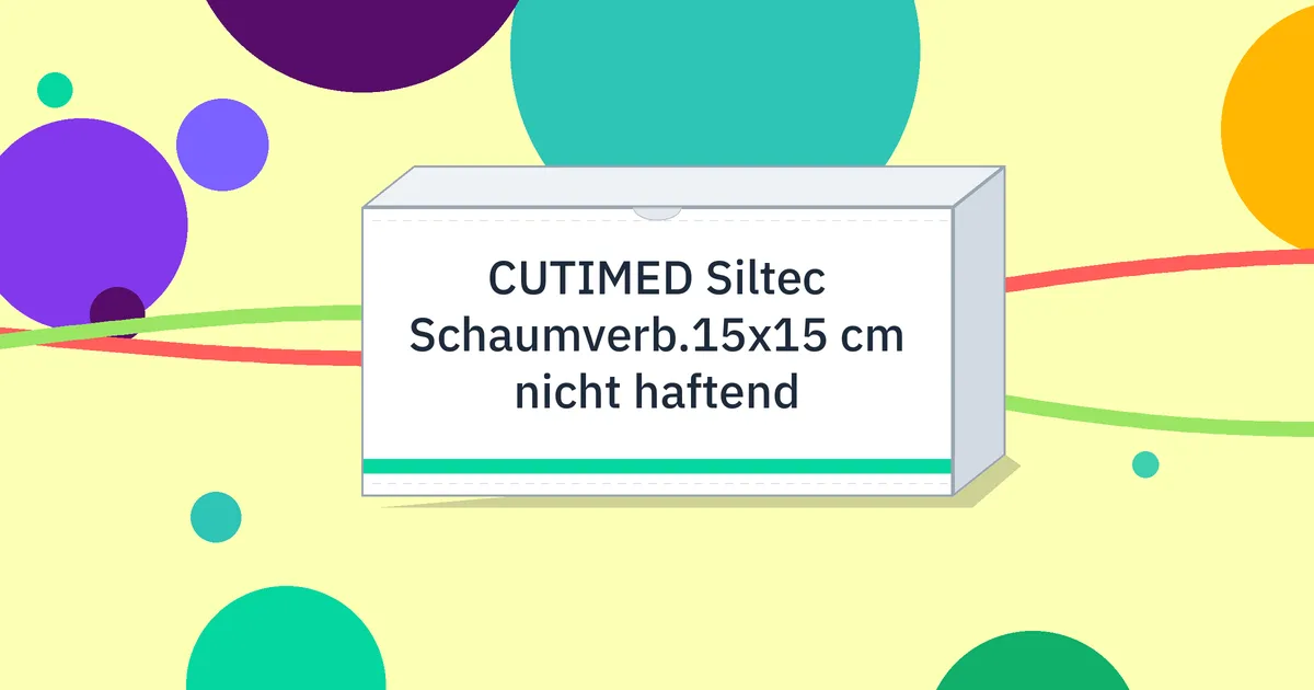 Symbolbild: Packung mit der Aufschrift CUTIMED Siltec Schaumverb.15x15 cm nicht haftend (PZN 20388153) – Verfügbarkeit und Bezug in Apotheken in Frankfurt am Main