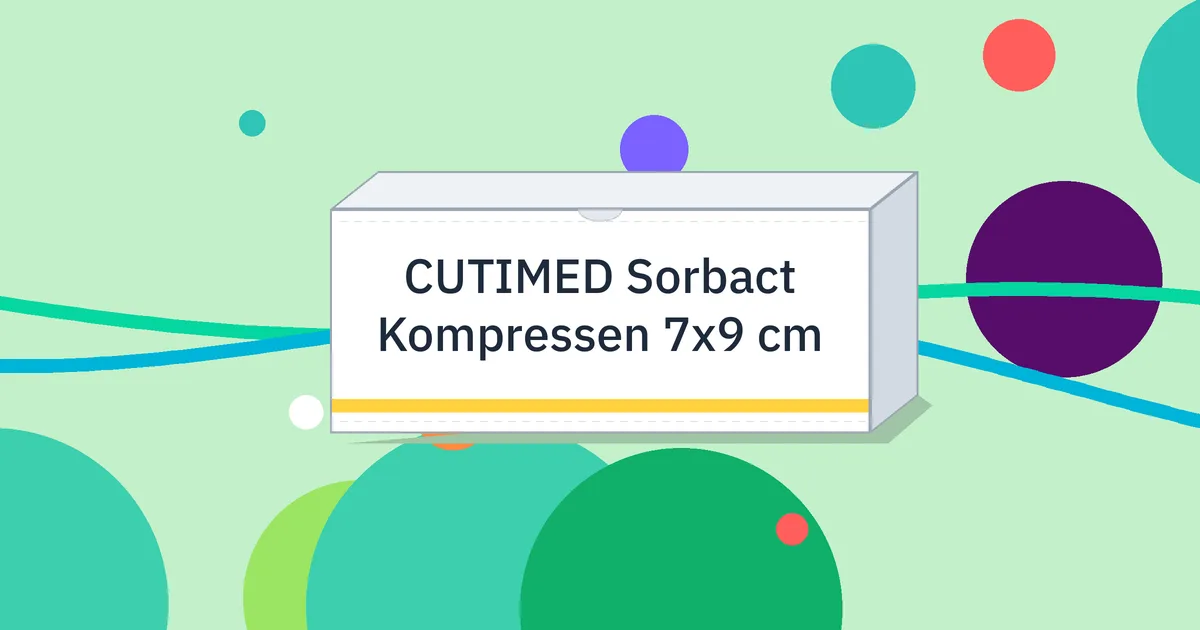 Symbolbild: Packung mit der Aufschrift CUTIMED Sorbact Kompressen 7x9 cm (PZN 20054624) – Verfügbarkeit und Bezug in Apotheken in Frankfurt am Main