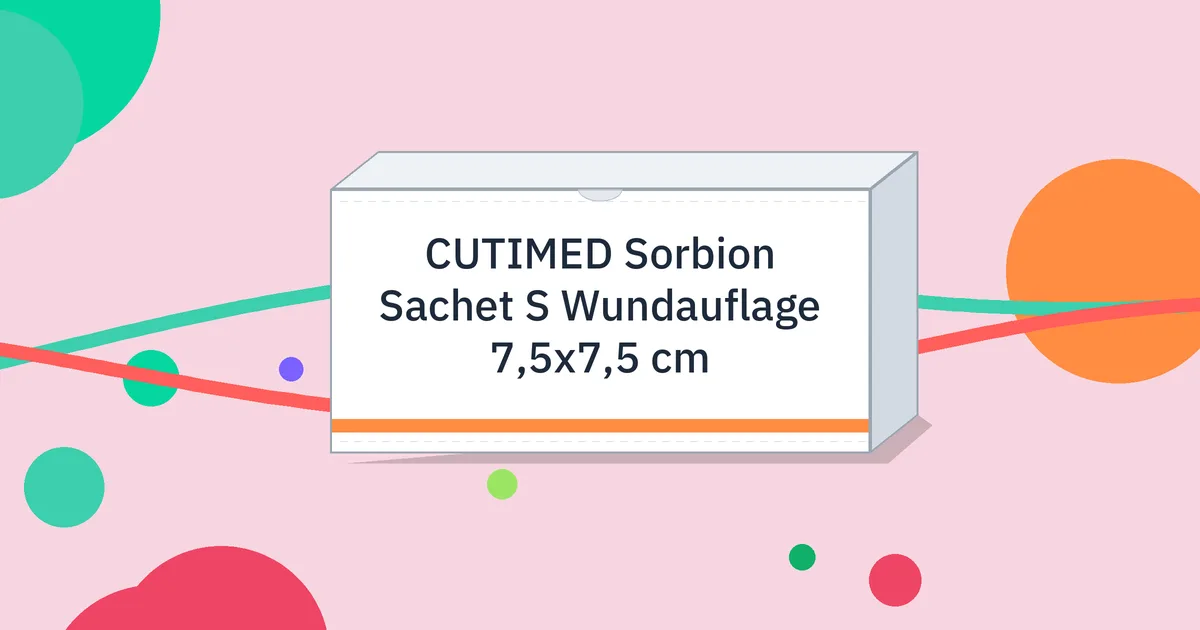 Symbolbild: Packung mit der Aufschrift CUTIMED Sorbion Sachet S Wundauflage 7,5x7,5 cm (PZN 16788792) – Verfügbarkeit und Bezug in Apotheken in Frankfurt am Main