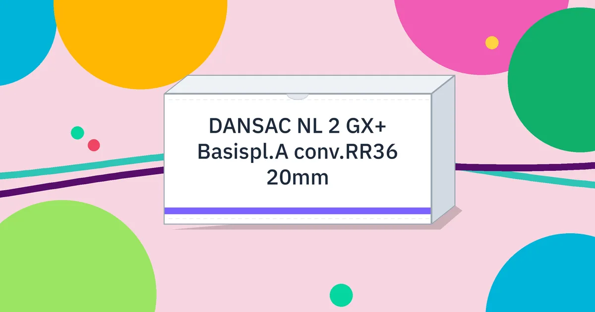Symbolbild: Packung mit der Aufschrift DANSAC NL 2 GX+ Basispl.A conv.RR36 20mm (PZN 10920463) – Verfügbarkeit und Bezug in Apotheken in Frankfurt am Main