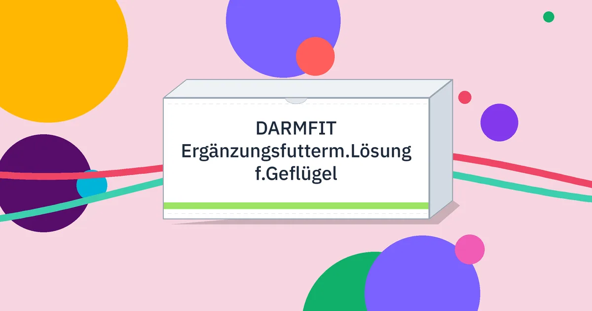 Symbolbild: Packung mit der Aufschrift DARMFIT Ergänzungsfutterm.Lösung f.Geflügel (PZN 14448684) – Verfügbarkeit und Bezug in Apotheken in Frankfurt am Main