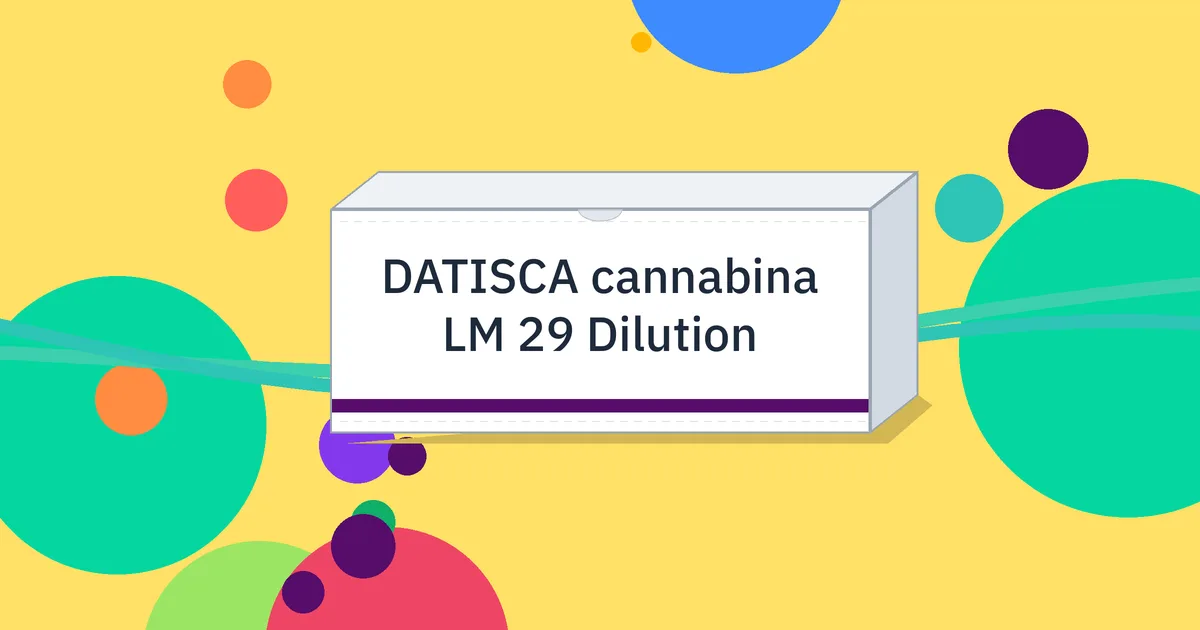 Symbolbild: Packung mit der Aufschrift DATISCA cannabina LM 29 Dilution (PZN 13462104) – Verfügbarkeit und Bezug in Apotheken in Frankfurt am Main