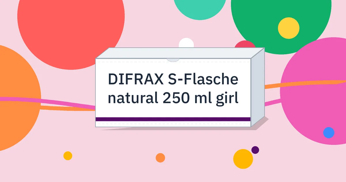 Symbolbild: Packung mit der Aufschrift DIFRAX S-Flasche natural 250 ml girl (PZN 12518015) – Verfügbarkeit und Bezug in Apotheken in Frankfurt am Main
