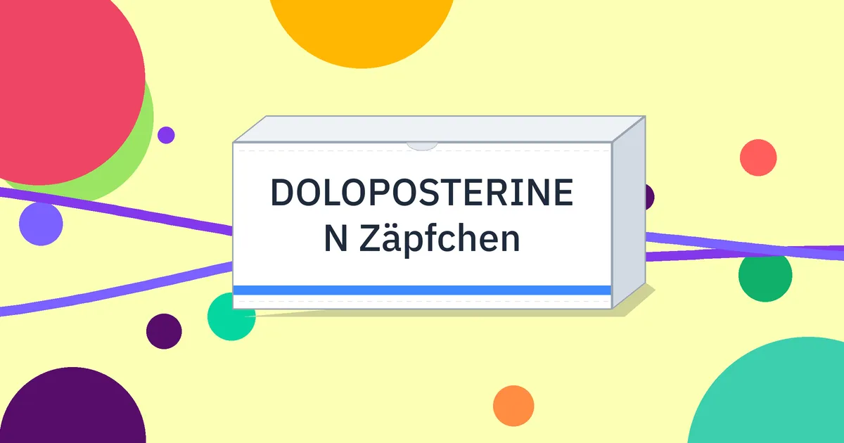Symbolbild: Packung mit der Aufschrift DOLOPOSTERINE N Zäpfchen (PZN 04801027) – Verfügbarkeit und Bezug in Apotheken in Frankfurt am Main