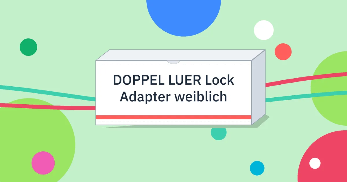 Symbolbild: Packung mit der Aufschrift DOPPEL LUER Lock Adapter weiblich (PZN 13426261) – Verfügbarkeit und Bezug in Apotheken in Frankfurt am Main