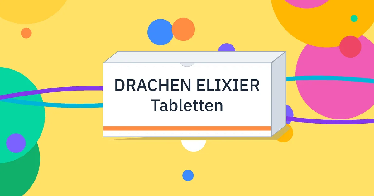 Symbolbild: Packung mit der Aufschrift DRACHEN ELIXIER Tabletten (PZN 01566867) – Verfügbarkeit und Bezug in Apotheken in Frankfurt am Main
