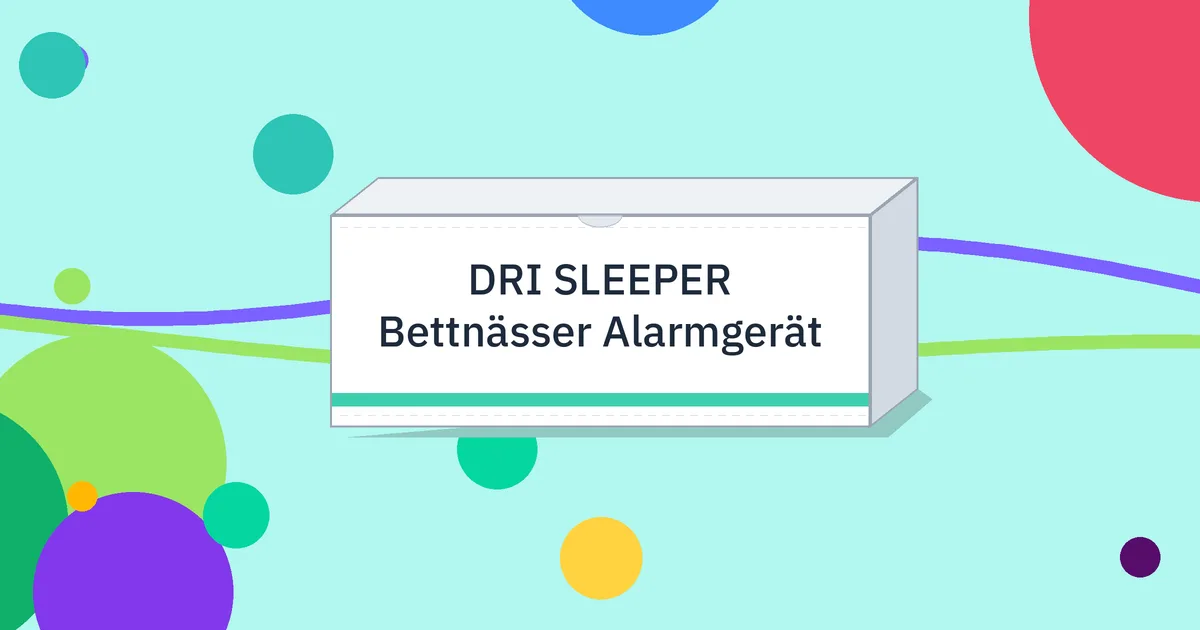 Symbolbild: Packung mit der Aufschrift DRI SLEEPER Bettnässer Alarmgerät (PZN 08815374) – Verfügbarkeit und Bezug in Apotheken in Frankfurt am Main